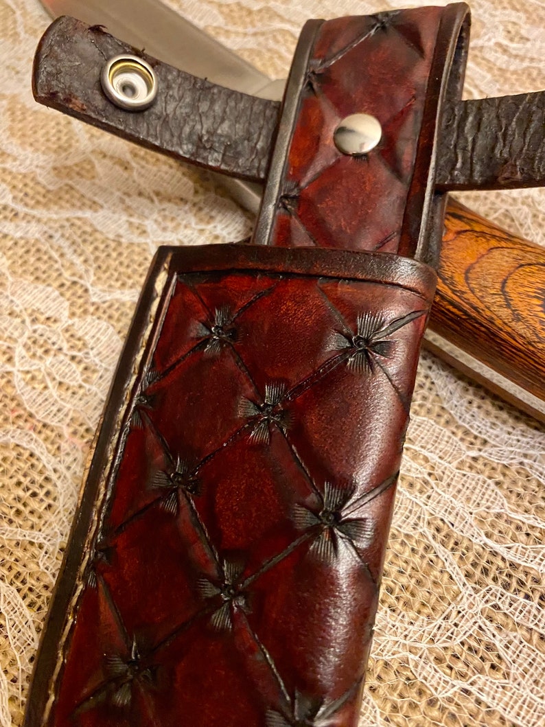 Handmade Leather Knife Sheath Fits 5 Blade, Hand Crafted, Tooled, Made ...
