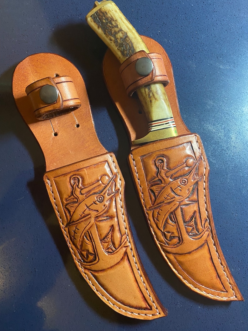 Custom Handmade Leather Knife Sheath - Fits 3-8" Blade, Hand Crafted ...