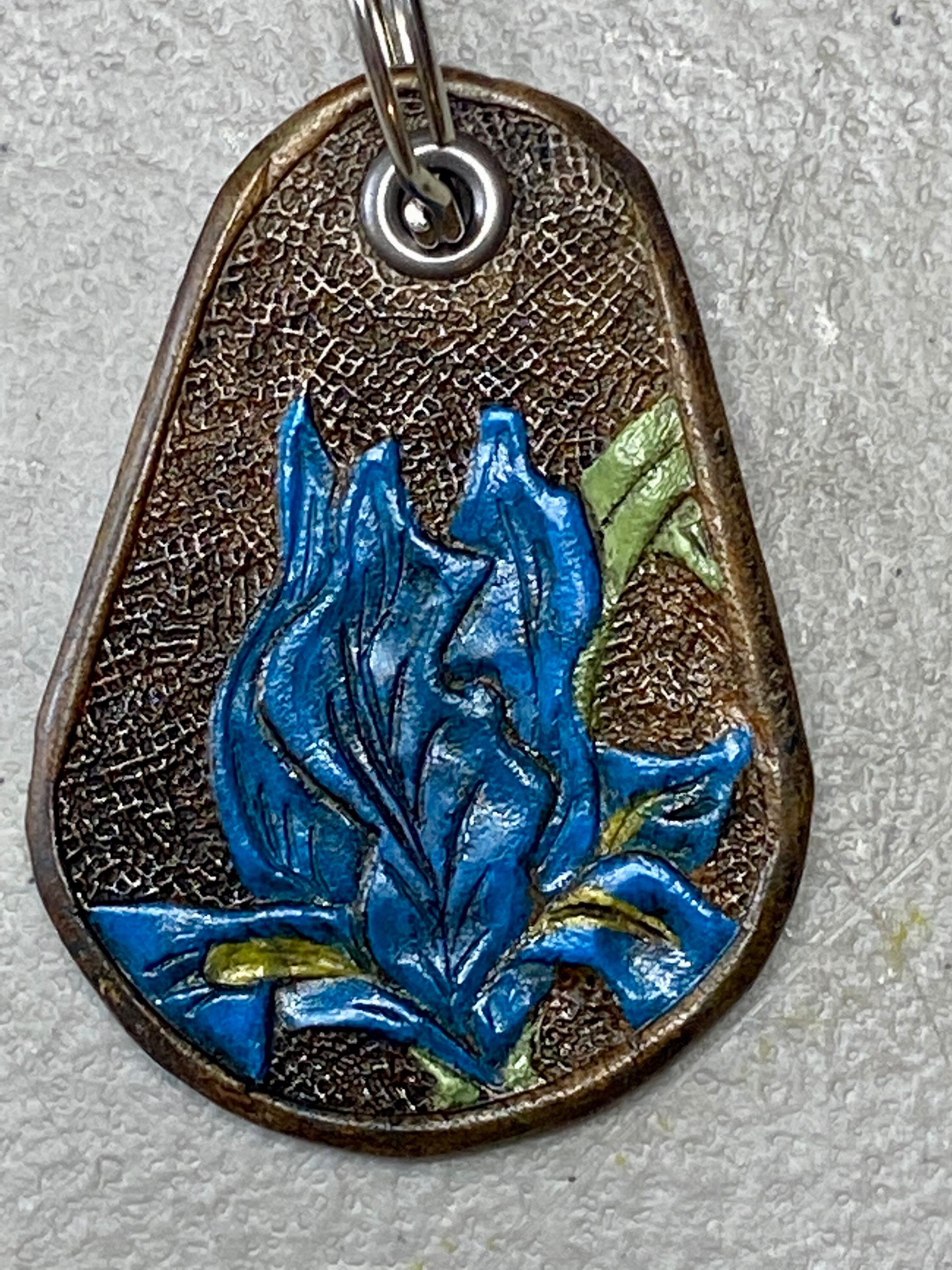 Leather Keychain Flowers Hand Painted Handcrafted Zipper - Etsy