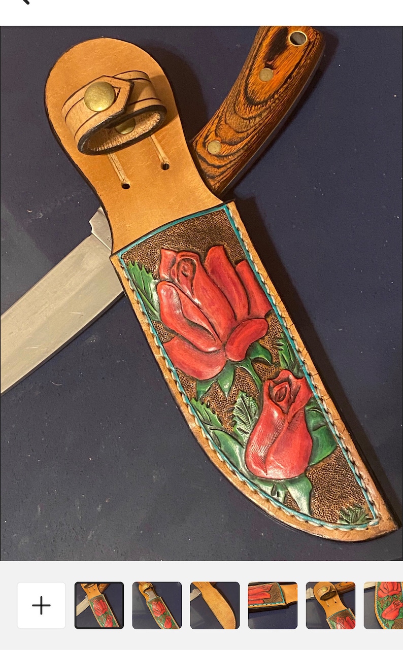 Custom Handmade Leather Knife Sheath - Fits 3-8" Blade, Hand Crafted ...