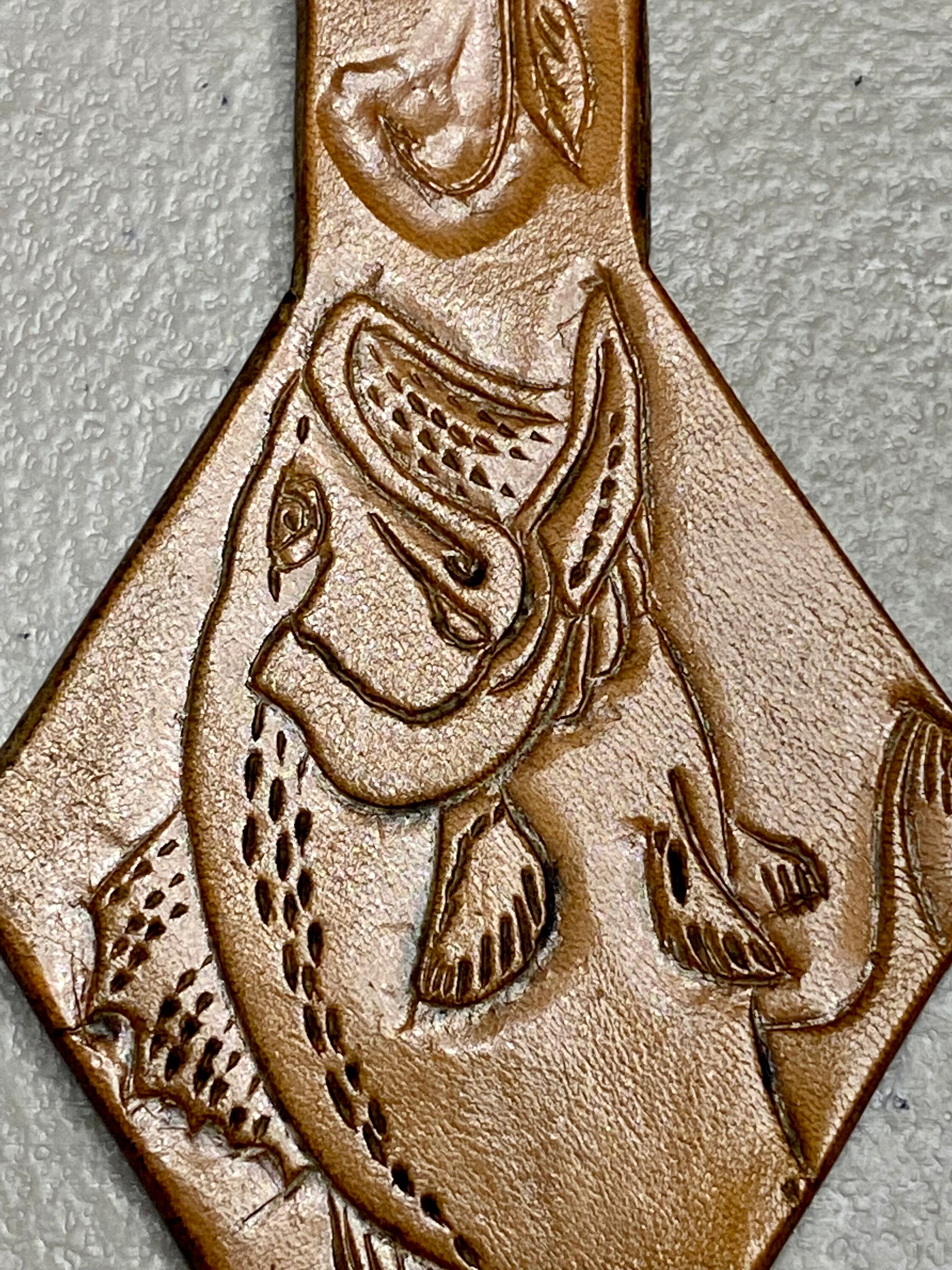 Leather Fishing Keychain, Key Fob, Zipper Pull, Gift, Stocking Stuffer ...