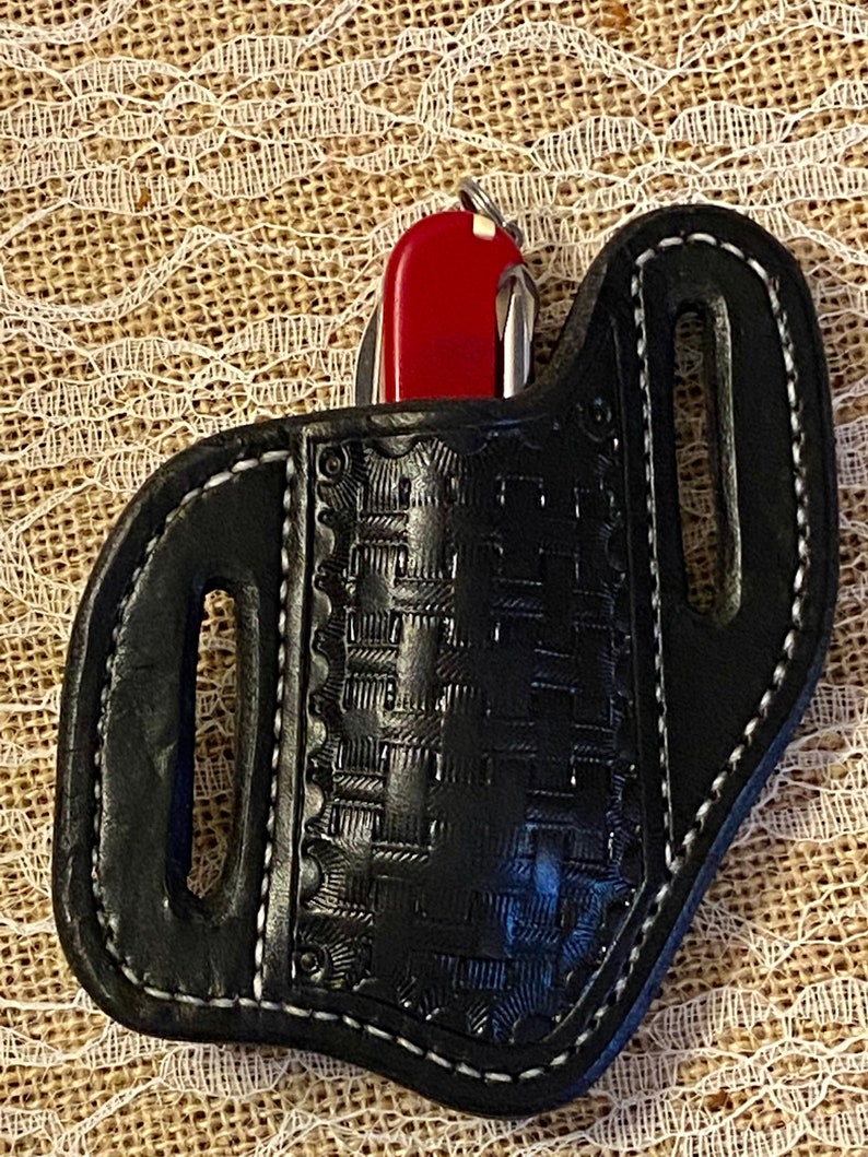 Pancake Leather Pocket or Folding Knife Sheath, Holder, Holster ...