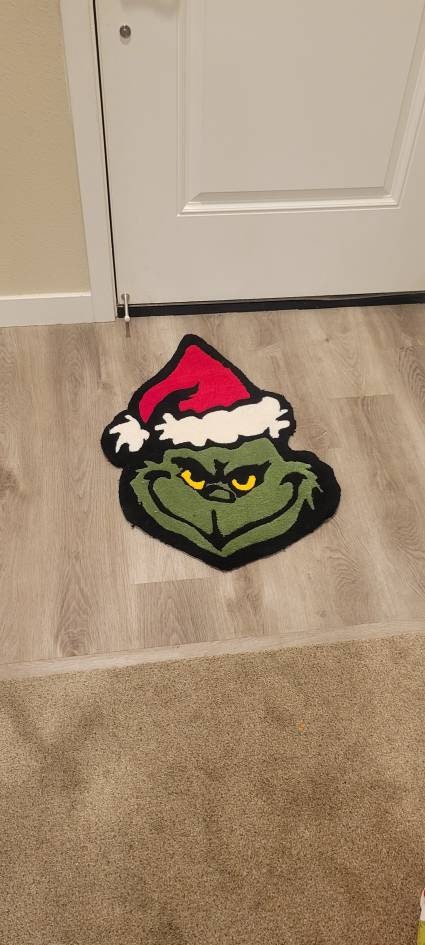 Handmade Custom Tufted Grinch Rug, Soft, Decoration, Non-slip Backing ...