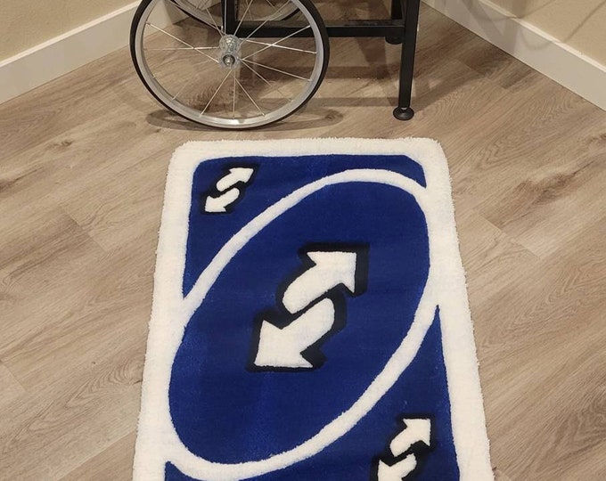 Custom Handmade Tufted Uno Reverse Card Soft, Decoration, Felt Backing ...