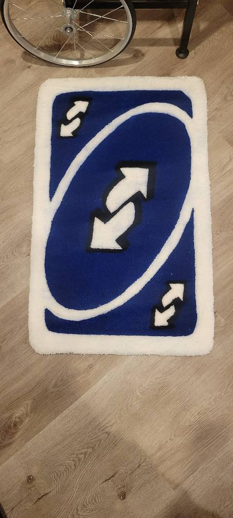 Custom Handmade Tufted Uno Reverse Card, Soft, Decoration, Felt Backing ...