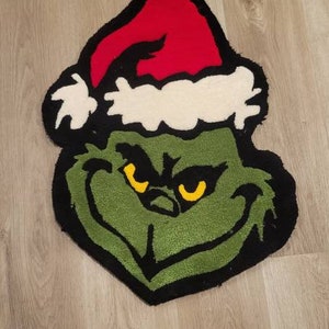 Handmade Custom Tufted Grinch Rug, Soft, Decoration, Non-slip Backing ...