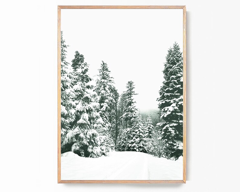 Holiday Decor Winter Set of 6 Snowy Snow Covered Forest - Etsy