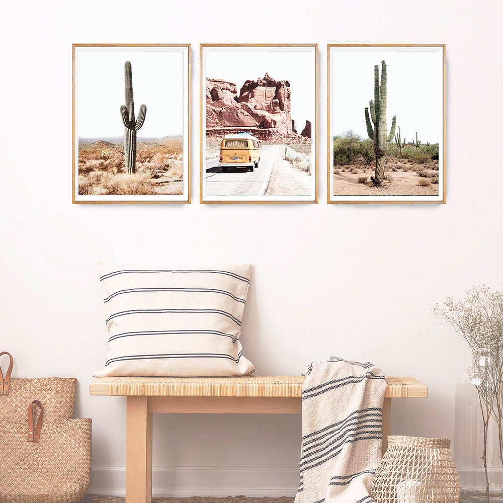 Southwestern Decor Desert Cactus Landscape Set Arizona Desert - Etsy