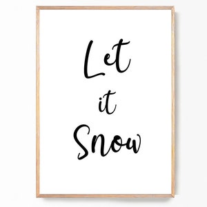 Winter 3 Piece Photo Holiday Prints Set Let It Snow Poster Christmas ...