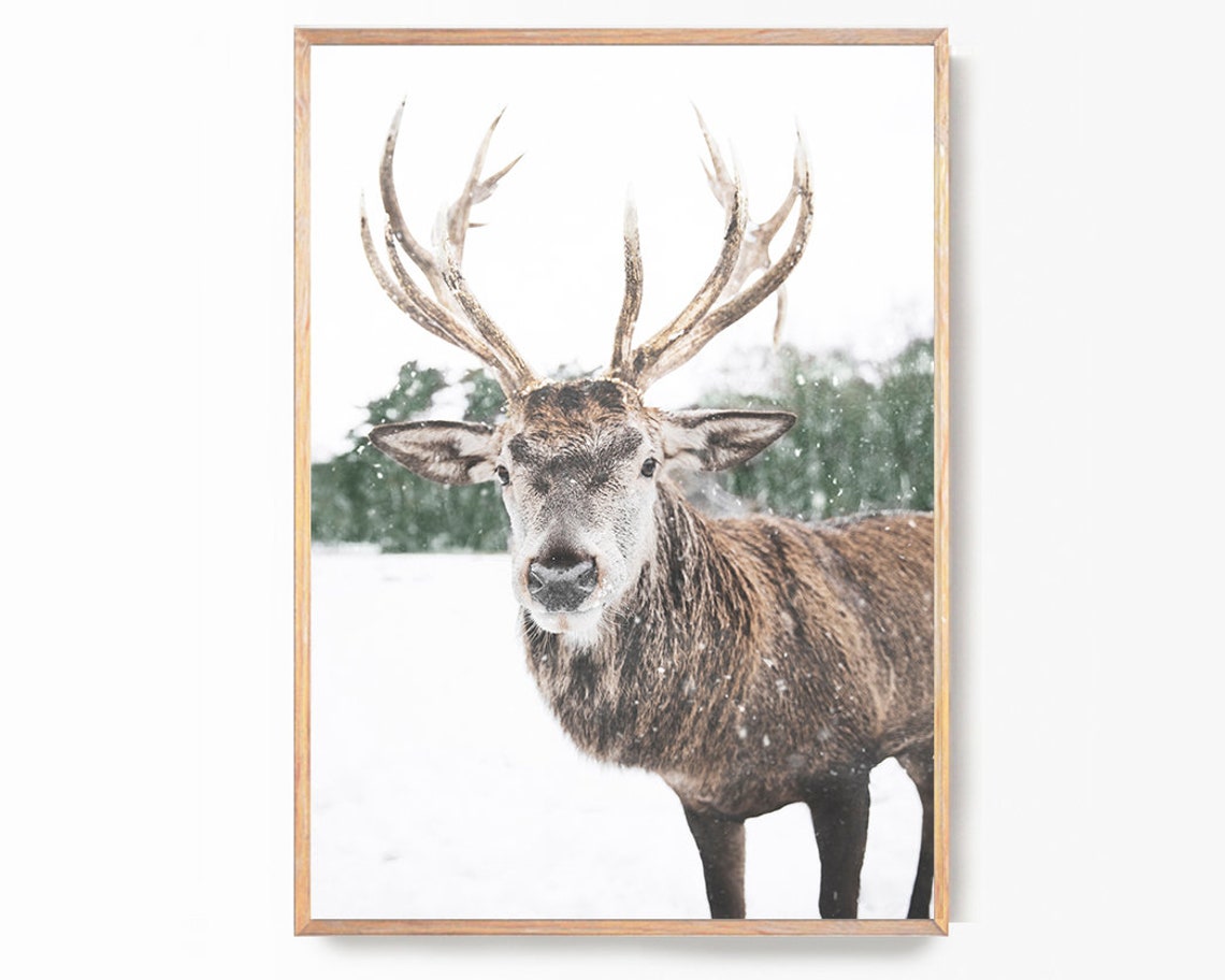 Christmas Wall Art Set of 6 Large Winter Prints Log Cabin | Etsy