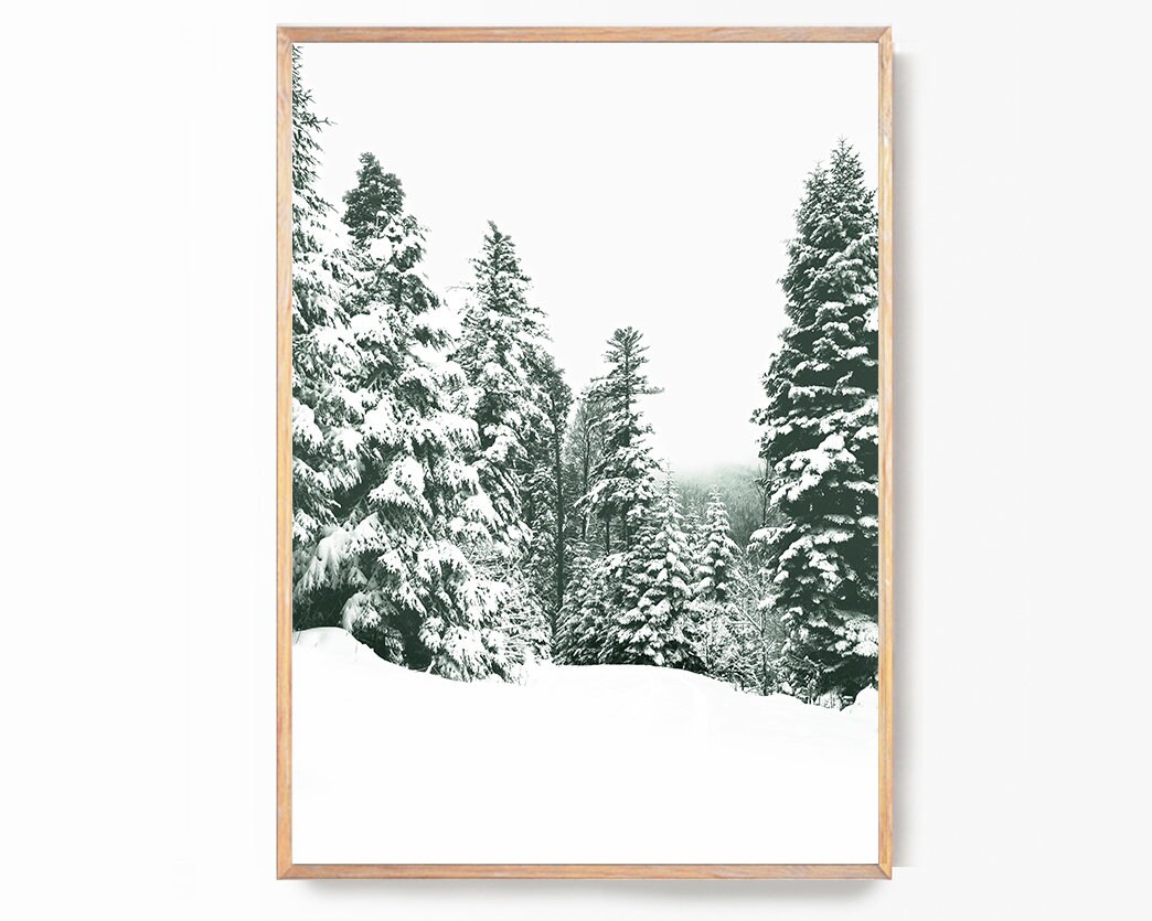 Christmas Wall Art Set of 6 Large Winter Prints Log Cabin | Etsy