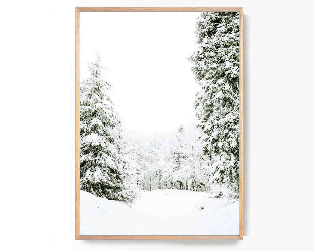 Christmas Wall Art Set of 6 Large Winter Prints Log Cabin | Etsy