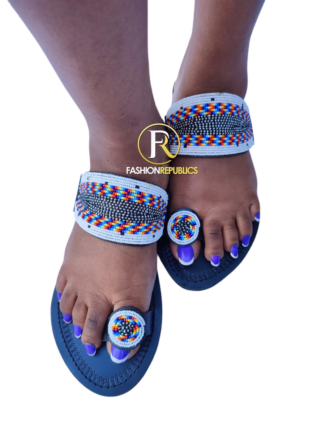 Maasai Sandals, African Sandals,beaded Sandals,summer Sandals, Handmade ...