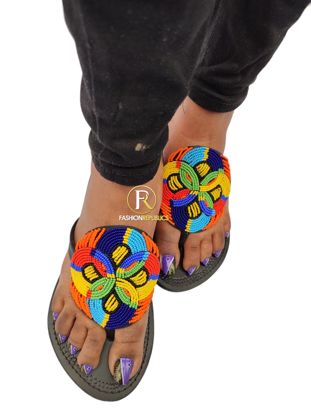 Maasai Sandals, African Sandals,beaded Sandals,summer Sandals, Handmade ...