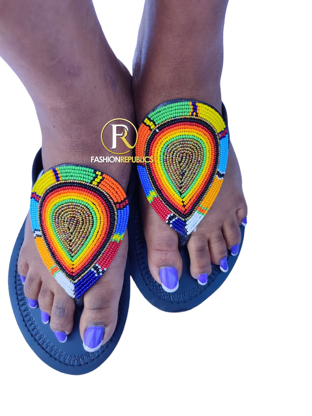 Maasai Sandals, African Sandals,beaded Sandals,summer Sandals, Handmade ...