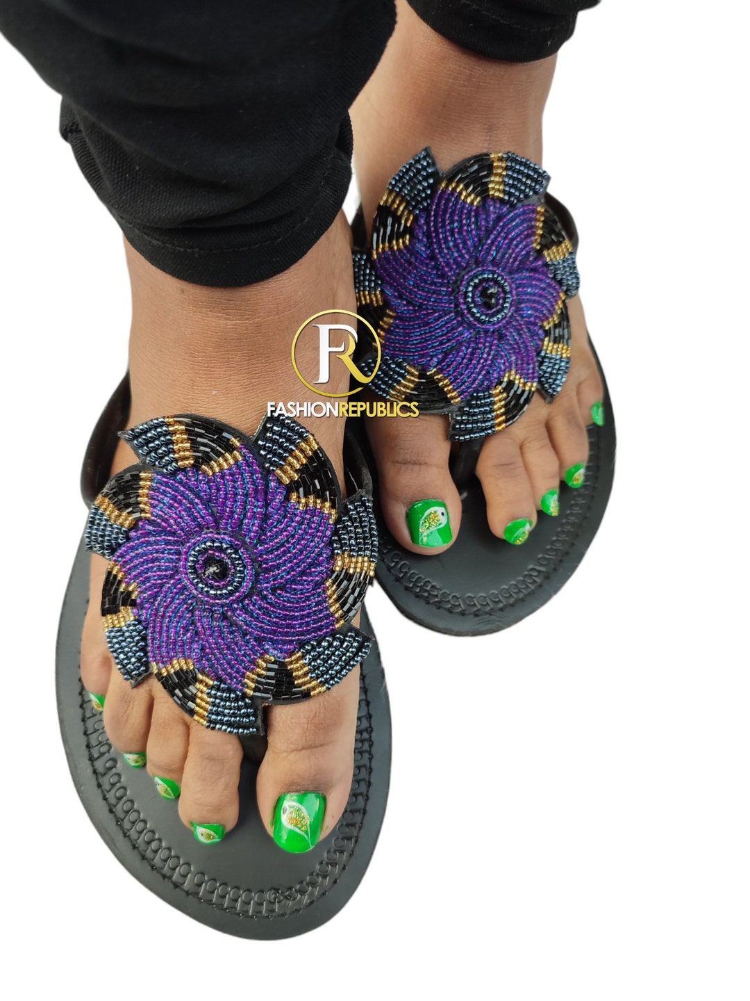 Maasai Sandals, African Sandals,beaded Sandals,summer Sandals, Handmade ...