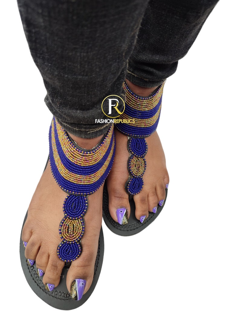 Maasai Sandals, African Sandals,beaded Sandals,summer Sandals, Handmade ...