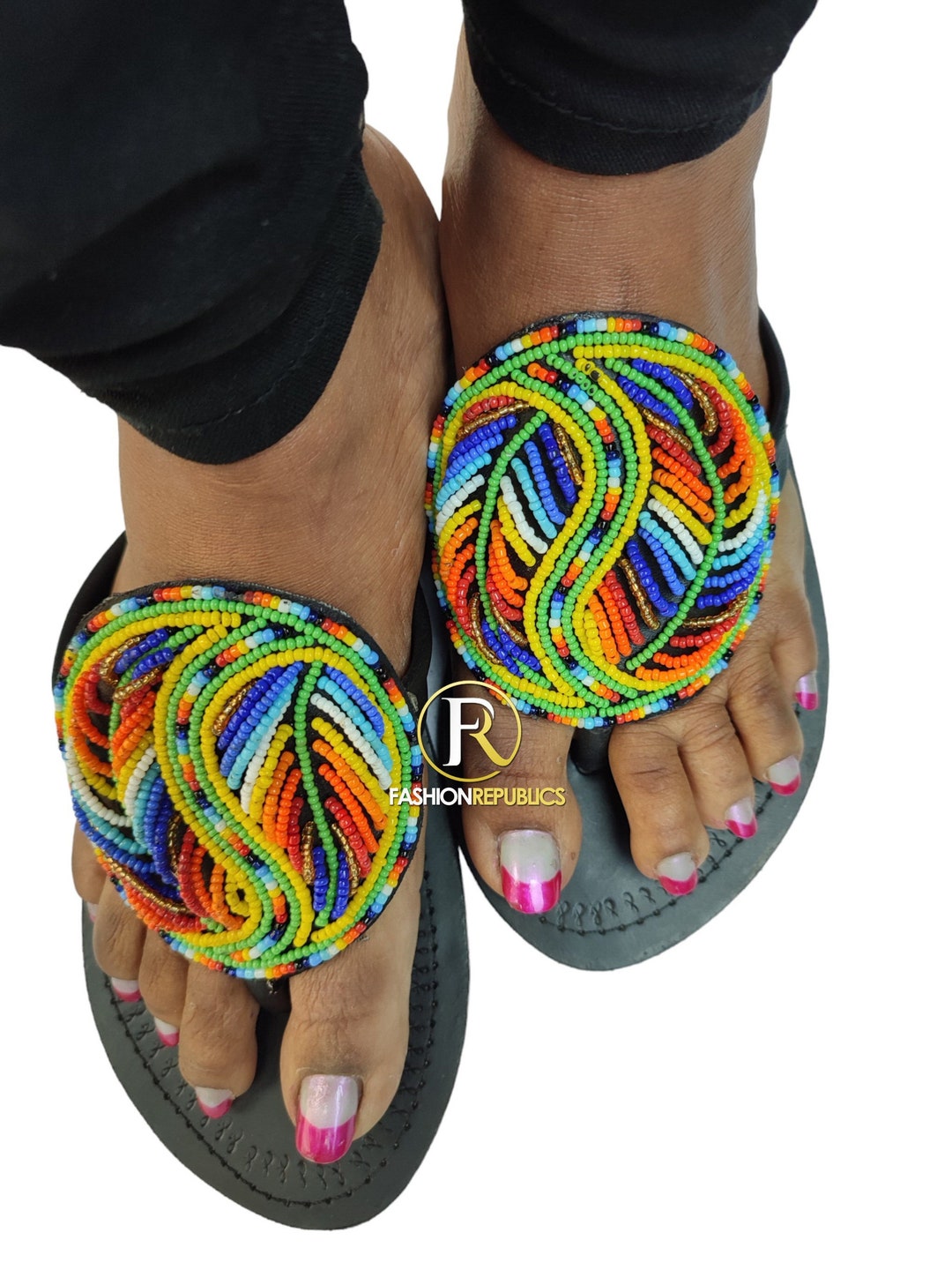 Maasai Sandals, African Sandals,beaded Sandals,summer Sandals, Handmade ...