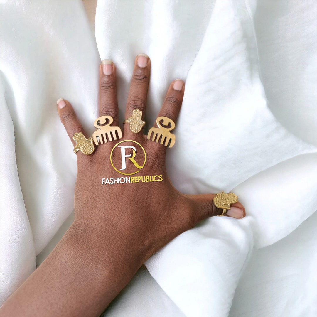 Adjustable Brass Rings,brass Ring, African Brass Rings, Statement Rings ...