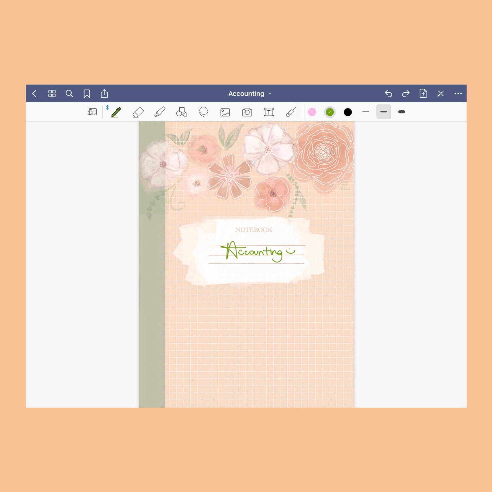 Floral Digital Notebook Cover - Etsy