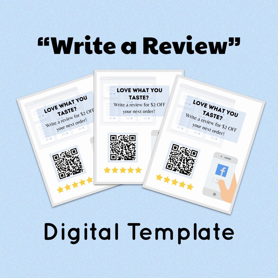 Write A Review Digital Template - Etsy