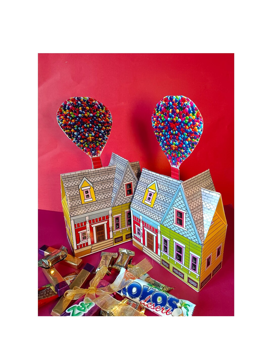 Printable Balloon House Favor Box DIY UP Baby Shower Craft Cutout ...