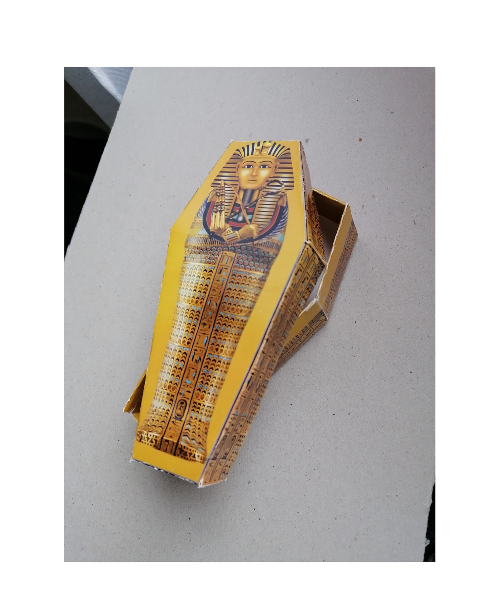 3D Egyptian King Tut Sarcophagus Favor Box DIY Papercraft (digital ...