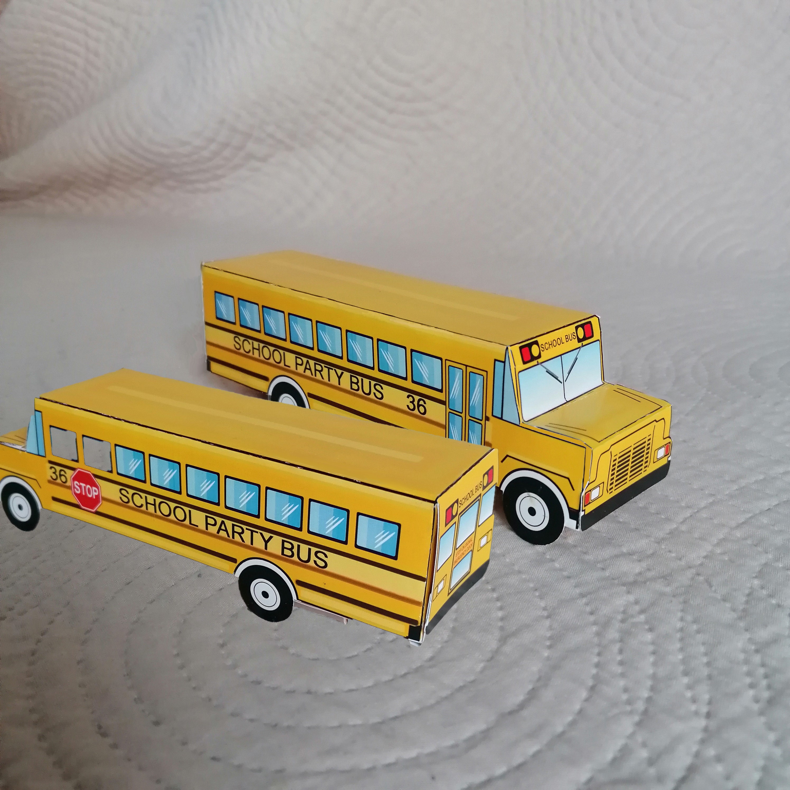 School Bus Favor Box Wheels on the Bus Digital Printable Instant ...