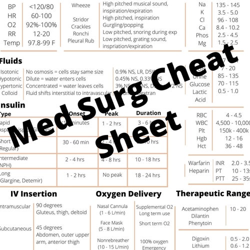 Pediatric Cheat Sheet Nursing School Clinical Study - Etsy