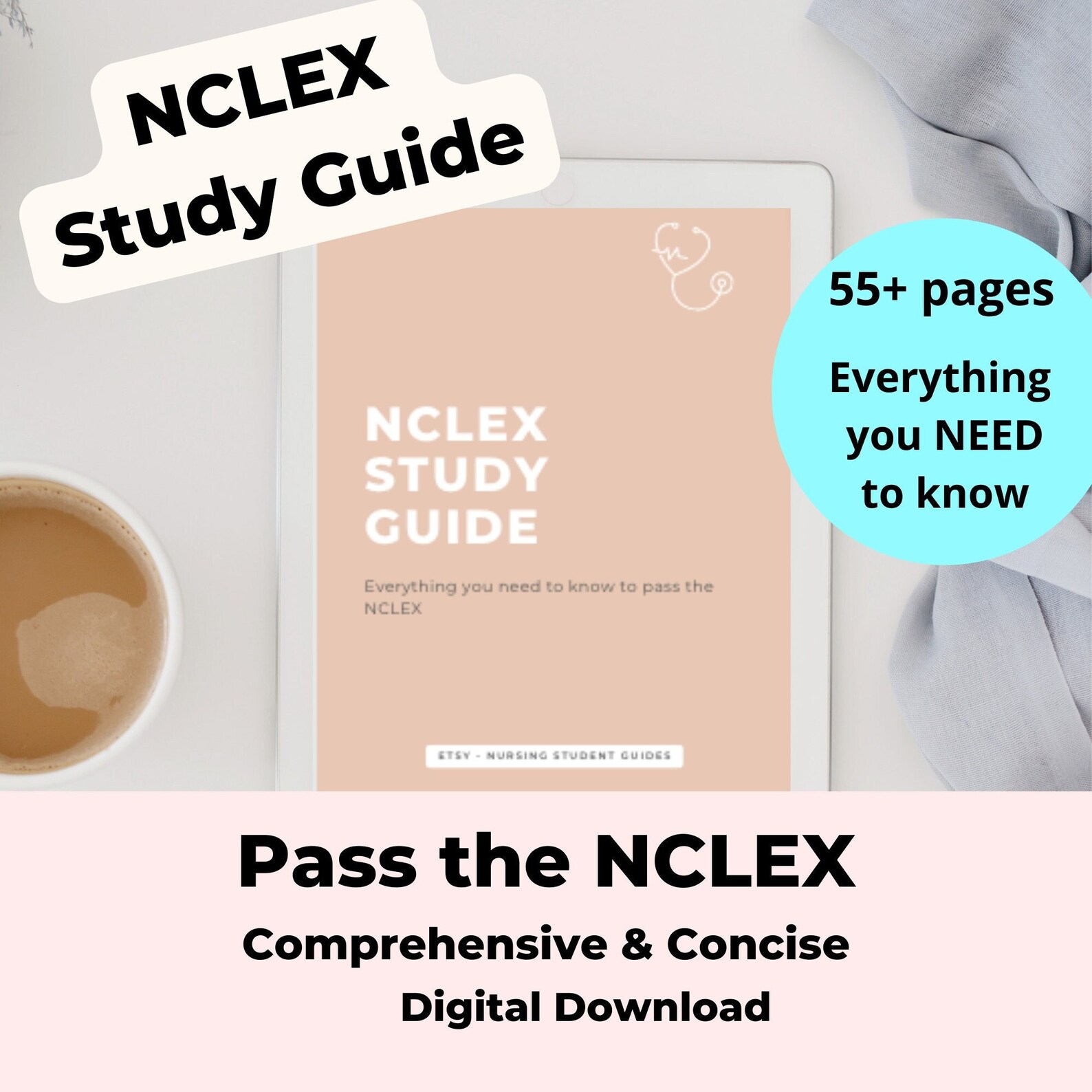 NCLEX Study Guide RN Comprehensive Guide Nursing - Etsy