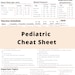 Pediatric Cheat Sheet Nursing School Clinical Study - Etsy