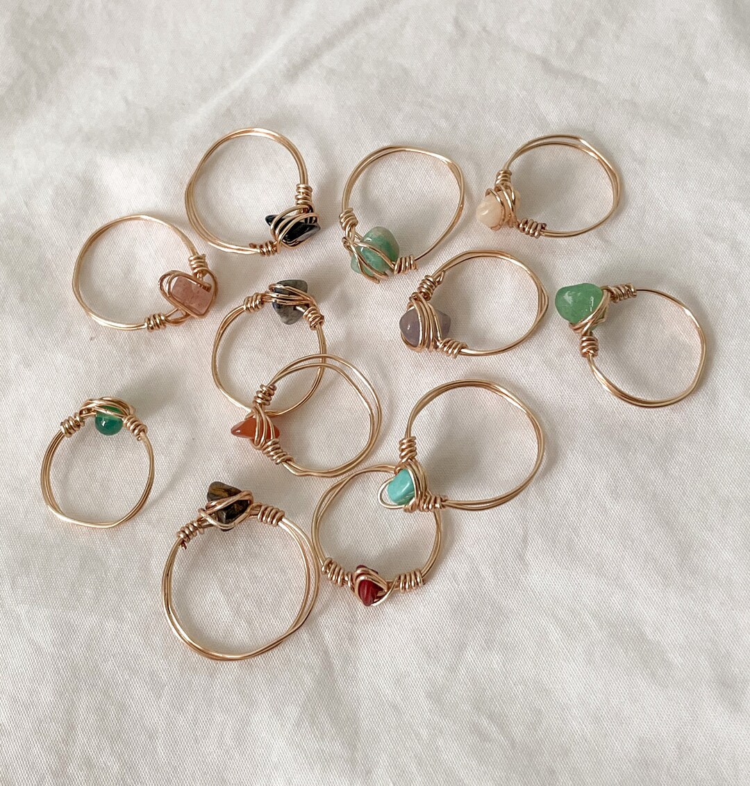 Gemstone Handmade Wire Rings. Crystal Jewelry. Boho Ring.crystal Ring ...