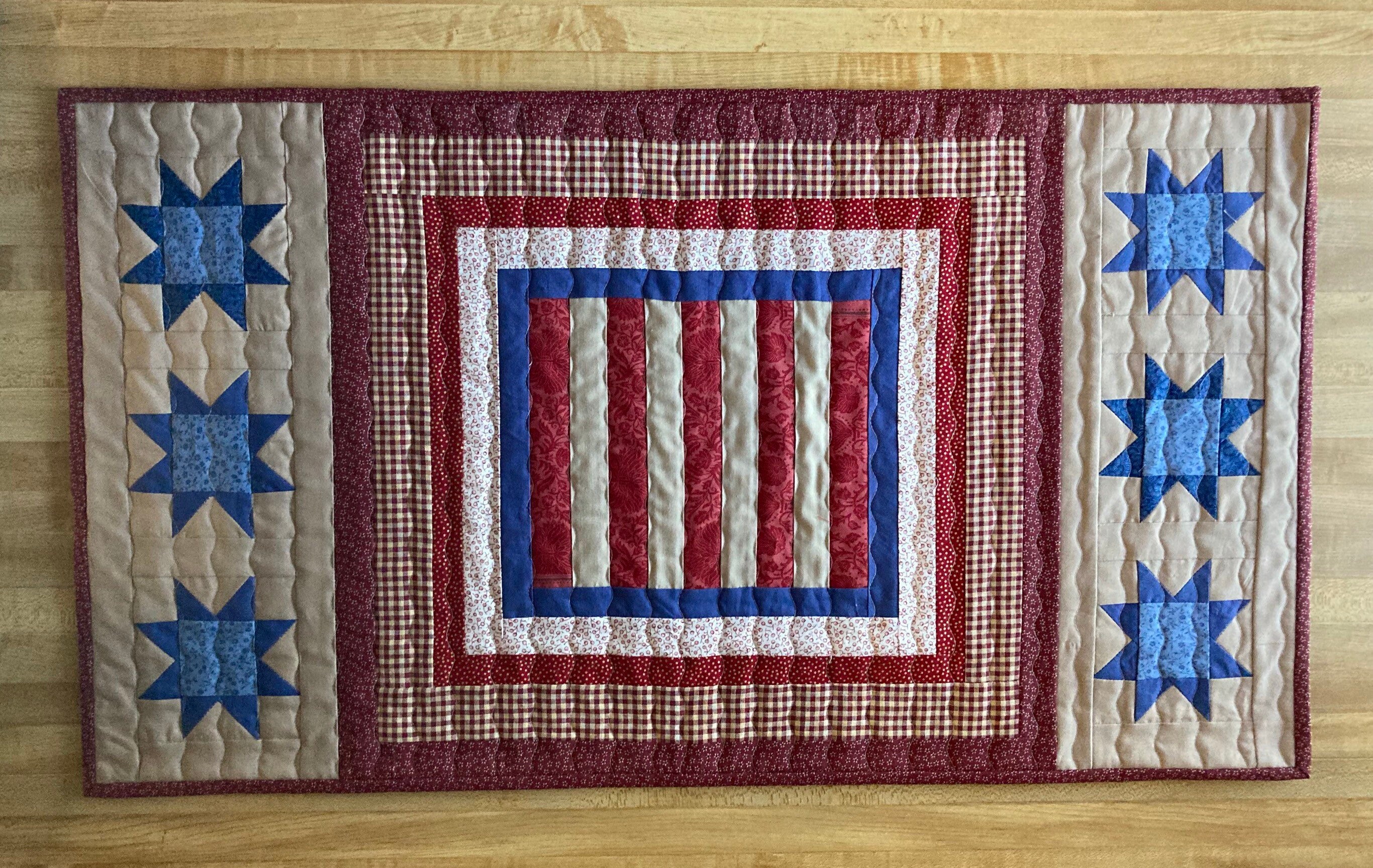 Old Glory Quilted Table Runner - Etsy