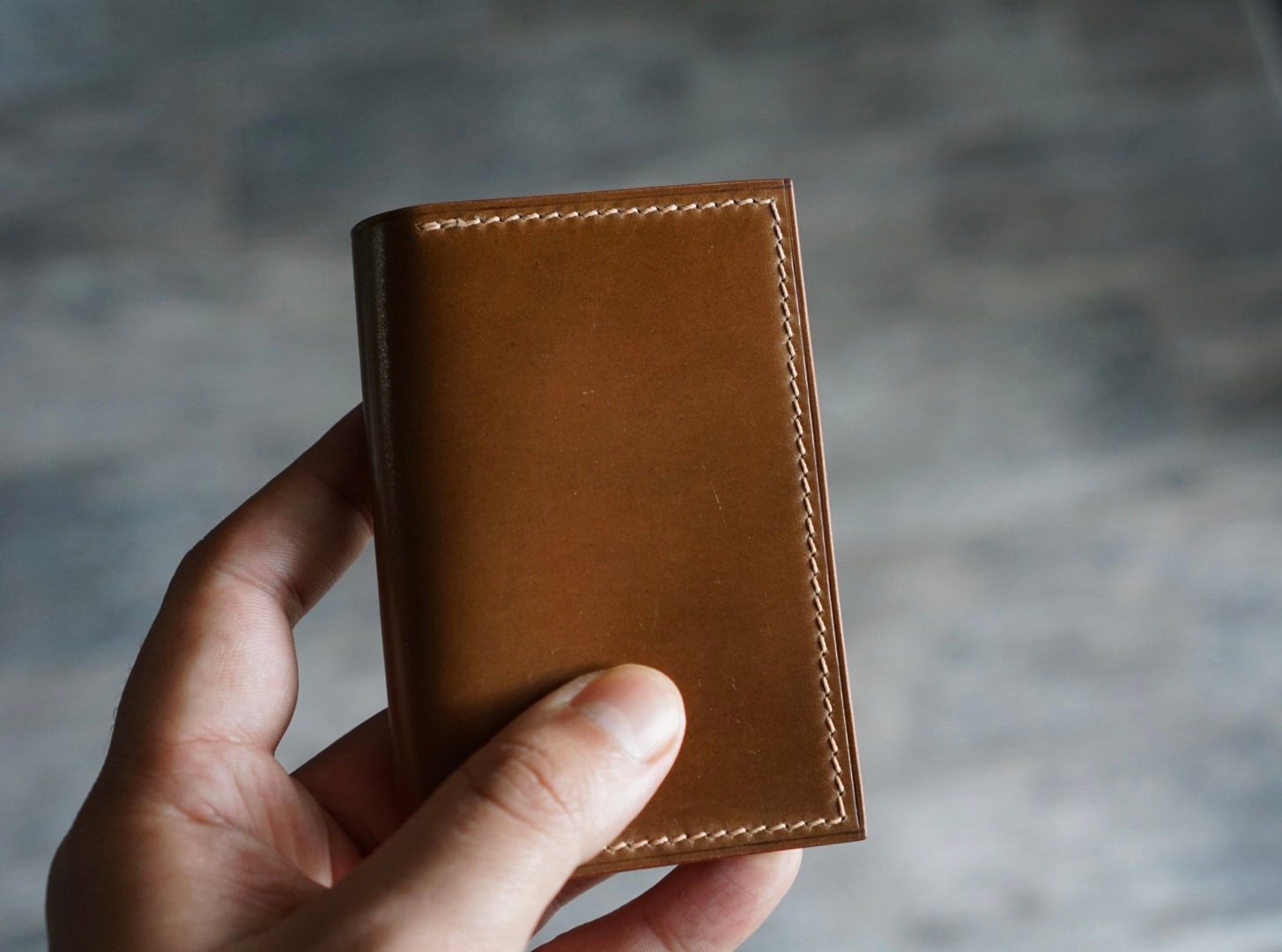 Horween Shell Cordovan Wallet, Slim 2 Pocket Bifold Card Holder - Etsy
