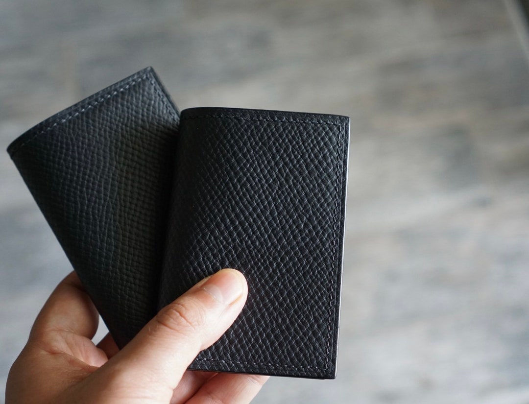 Horween Leather Wallet, Slim 2 Pocket Leather Bifold Card Case - Etsy