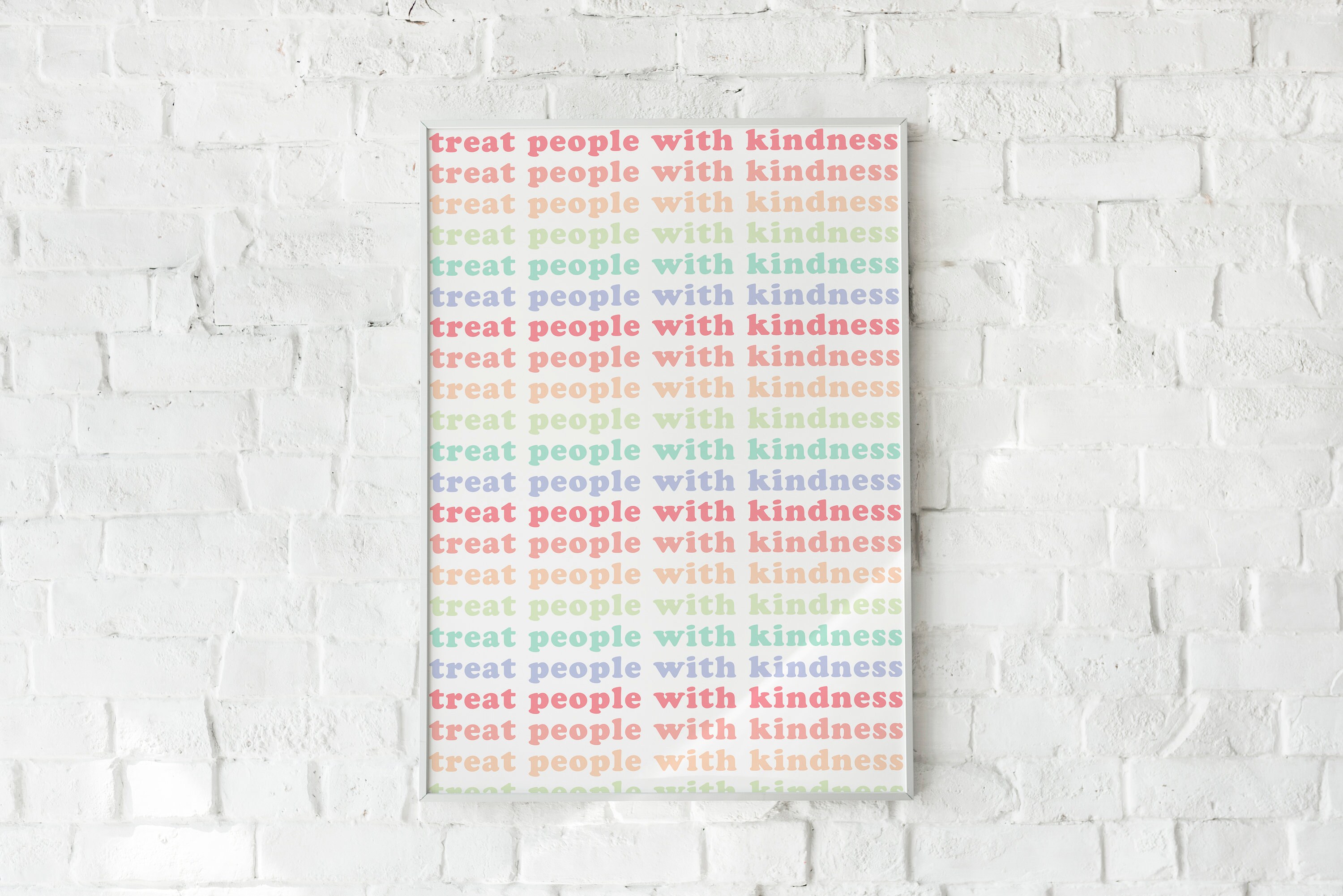 Printable Wall Decor Art Digital Download, Pastel Rainbow Decor ...