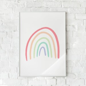 Printable Wall Decor Art Digital Download, Pastel Rainbow Decor ...