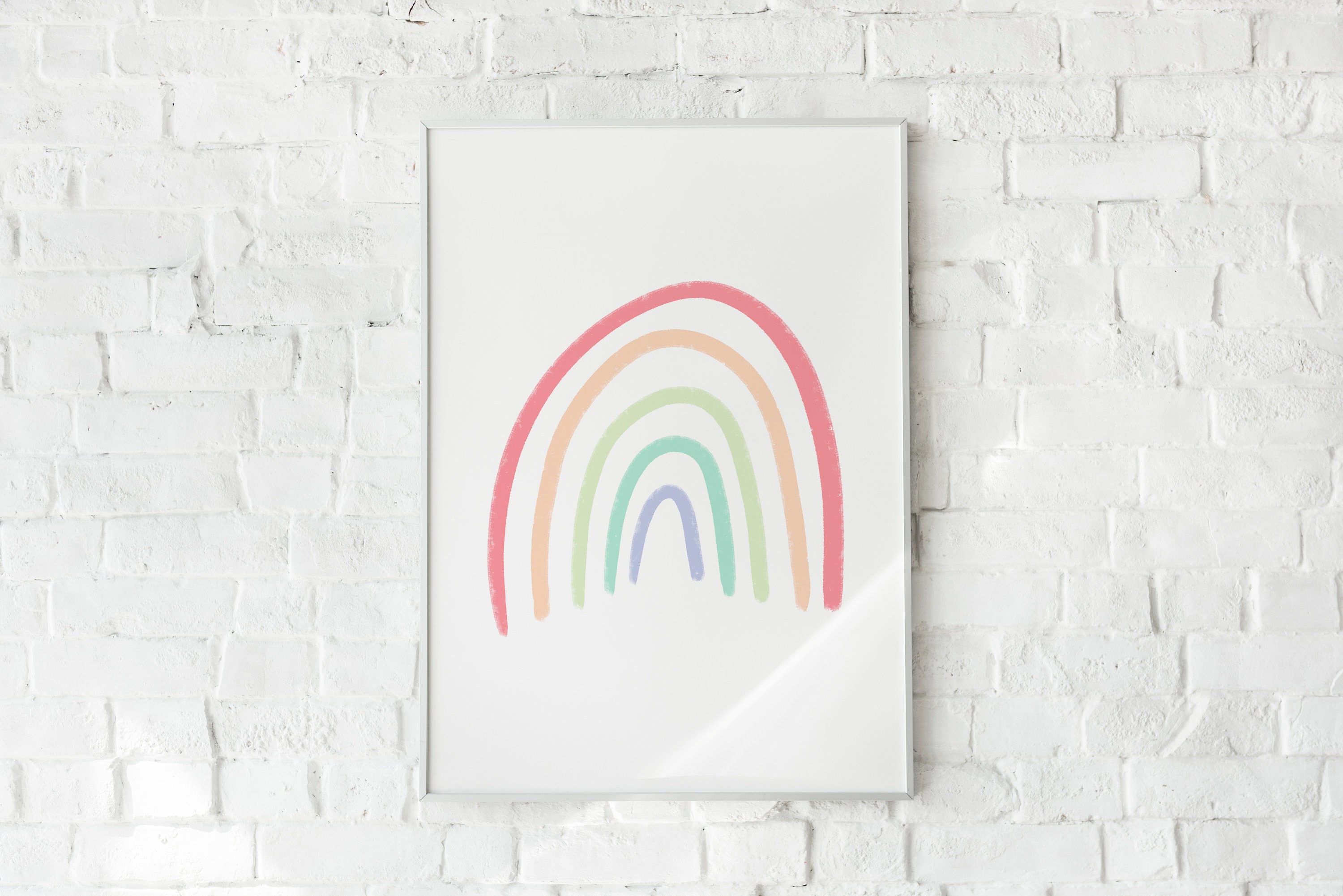 Printable Wall Decor Art Digital Download, Pastel Rainbow Decor ...