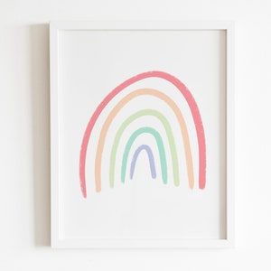 Printable Wall Decor Art Digital Download, Pastel Rainbow Decor ...