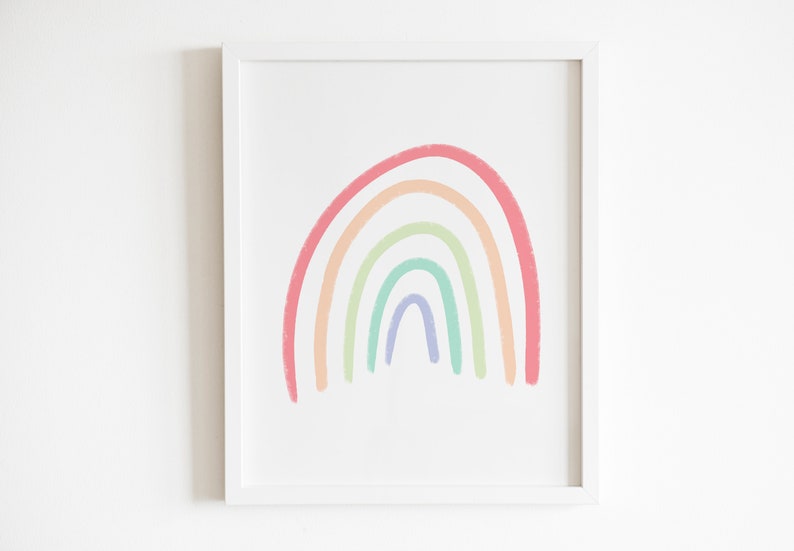 Printable Wall Decor Art Digital Download, Pastel Rainbow Decor ...
