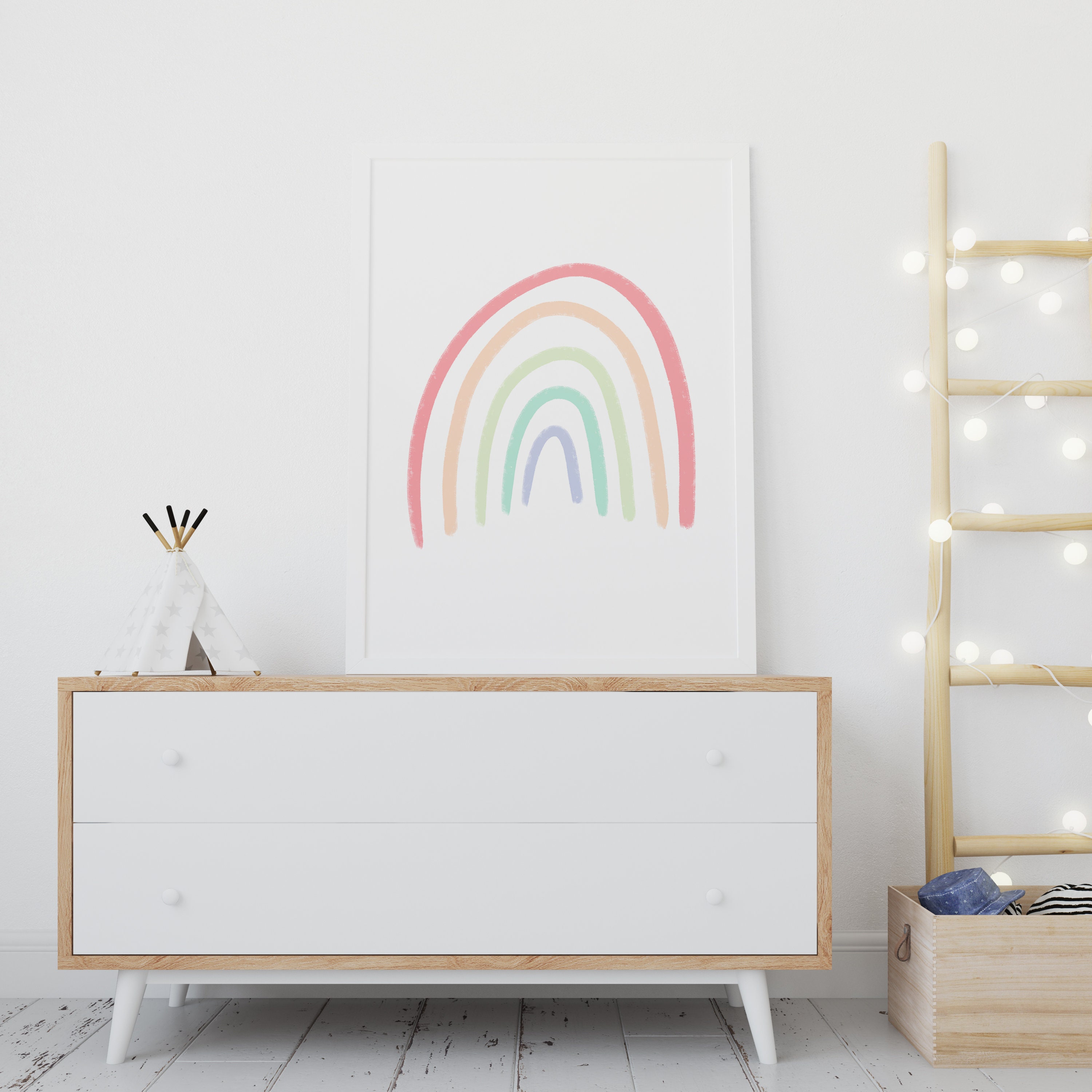 Printable Wall Decor Art Digital Download, Pastel Rainbow Decor ...