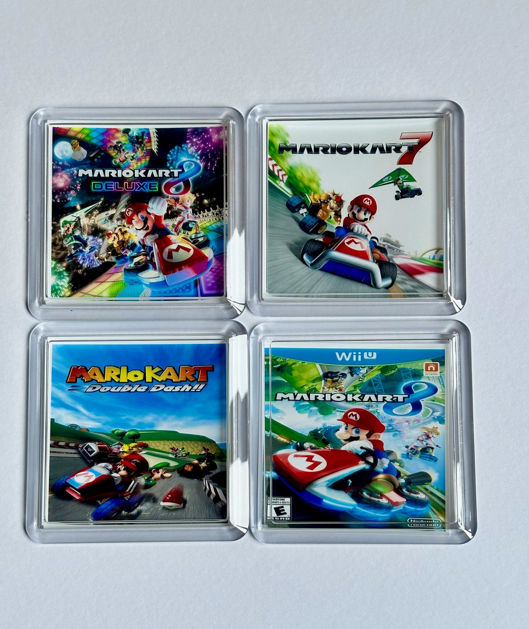 4 X Coasters Retro Nintendo Mario Kart Video Game Front and Back Cover ...