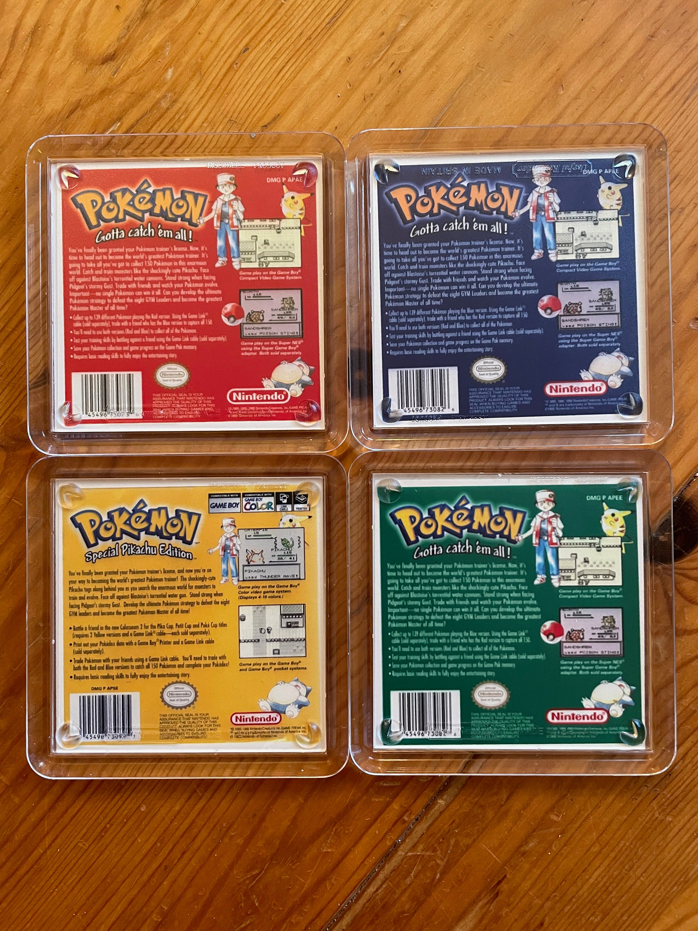 Coasters 4 X Retro Nintendo Pokemon Gameboy Video Game Front - Etsy UK