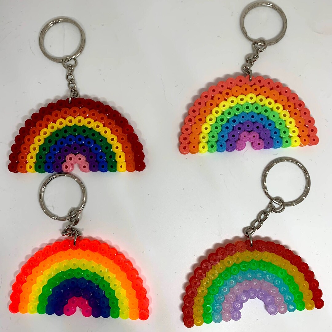 Coasters Hama Beads Rainbow Keyrings - Etsy