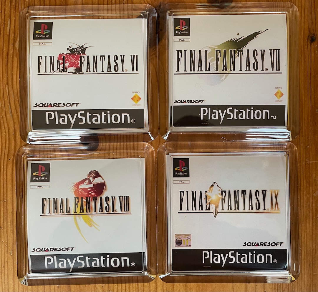 Coasters 4 X Retro Playstation PS1 Final Fantasy Video Game Drinks ...