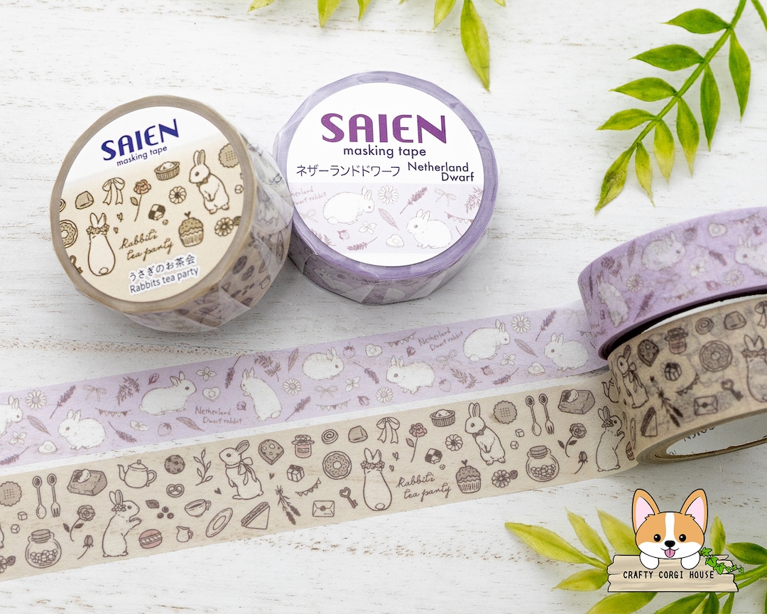 1 Roll | 15mm or 20mm | Kamiiso SAIEN | Rabbit Washi Tape | Netherland ...