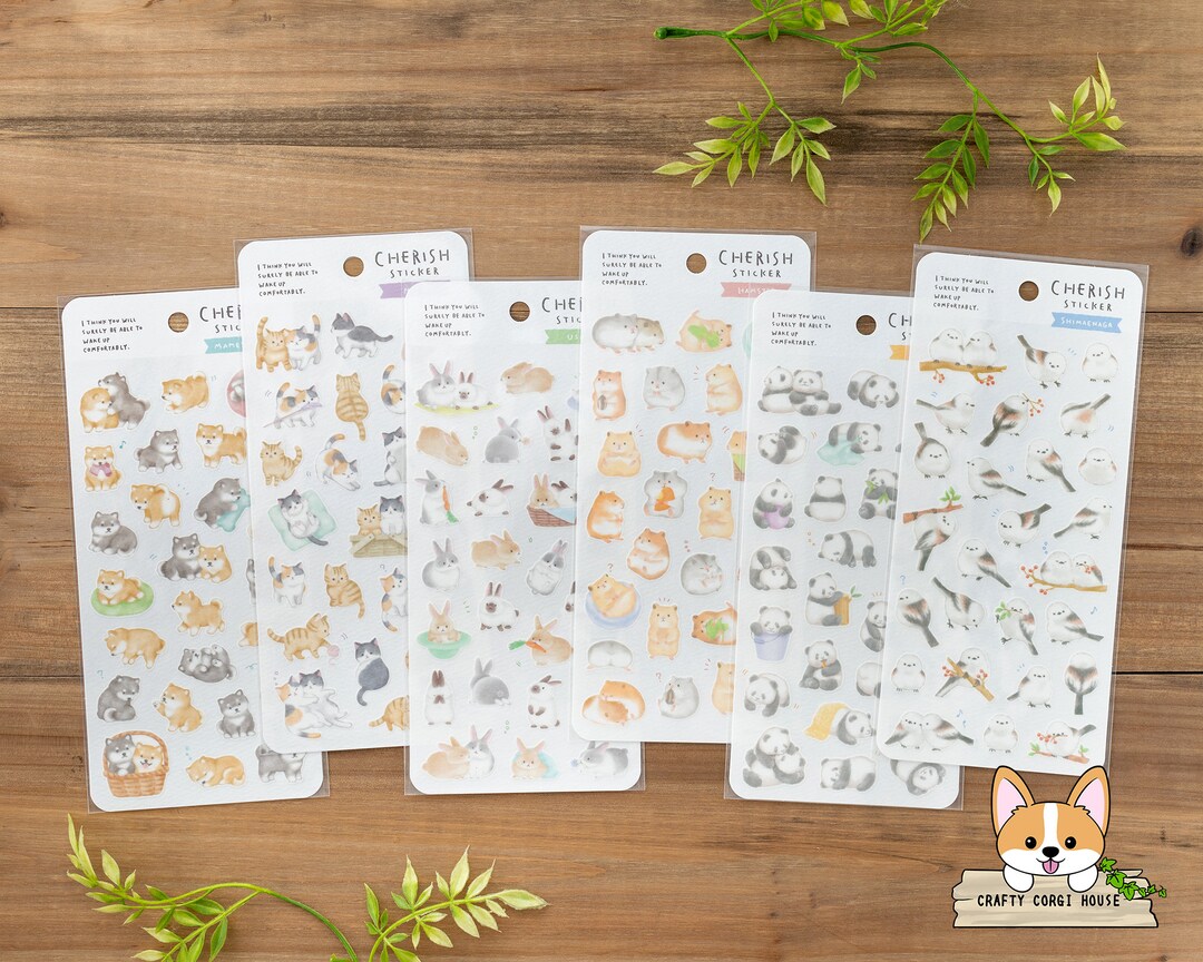 1 Sheet | Mind Wave | Animals CHERISH Washi Stickers | Mameshiba - Neko ...