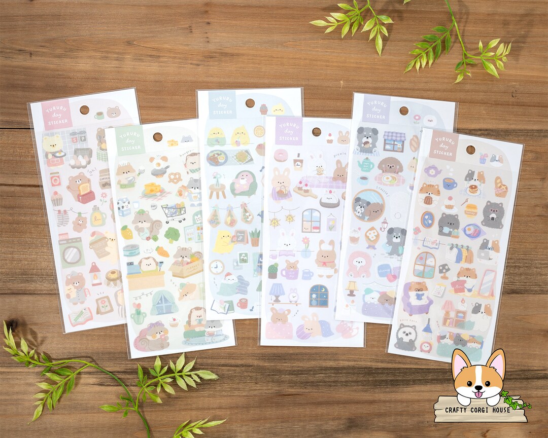 1 Sheet | CRUX | YURURU (relaxing) DAY Washi Stickers | Bear - Small ...