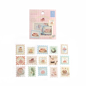 45 Pc BGM POST OFFICE Postage Stamps Foil Die Cut Washi Stickers ...