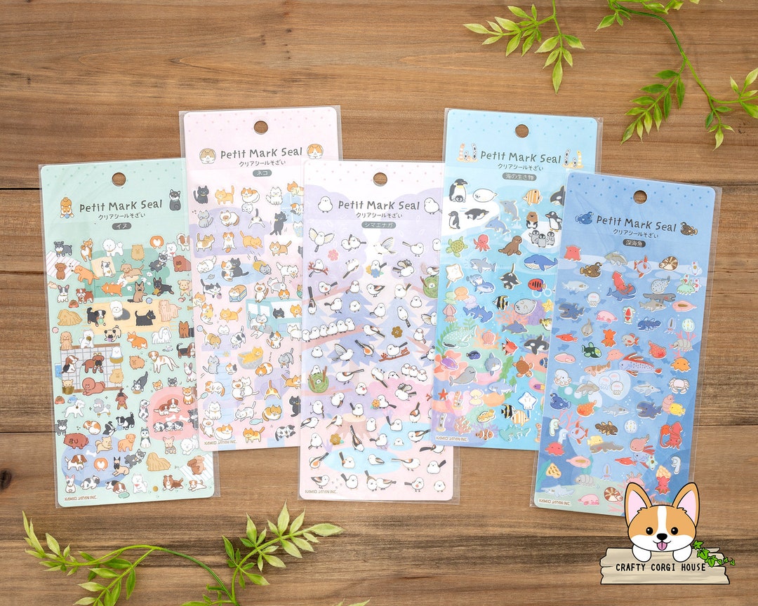 No Restock Kamio PETITE MARK Gold Foil Clear Stickers Dog Cat Bird ...